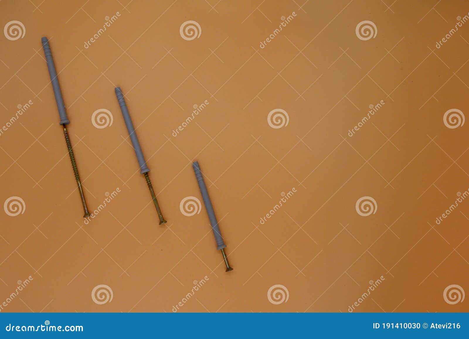 Three Nail Dowels are Parallel Stock Photo - Image of concrete, insert ...