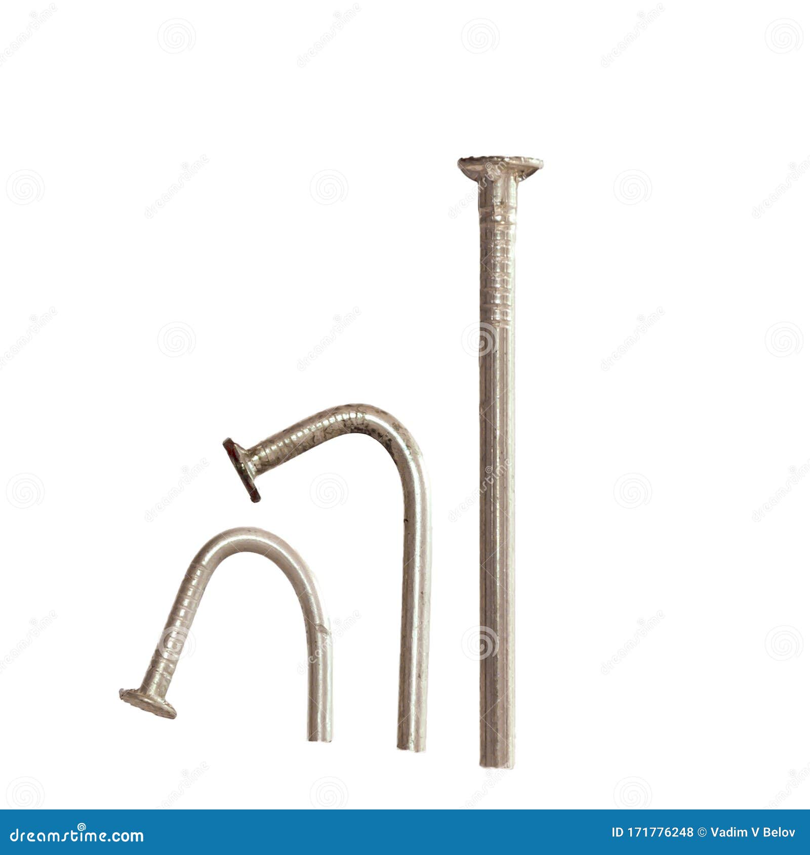 Three Nail Isolated, Plain Background Stock Photo - Image of sign ...