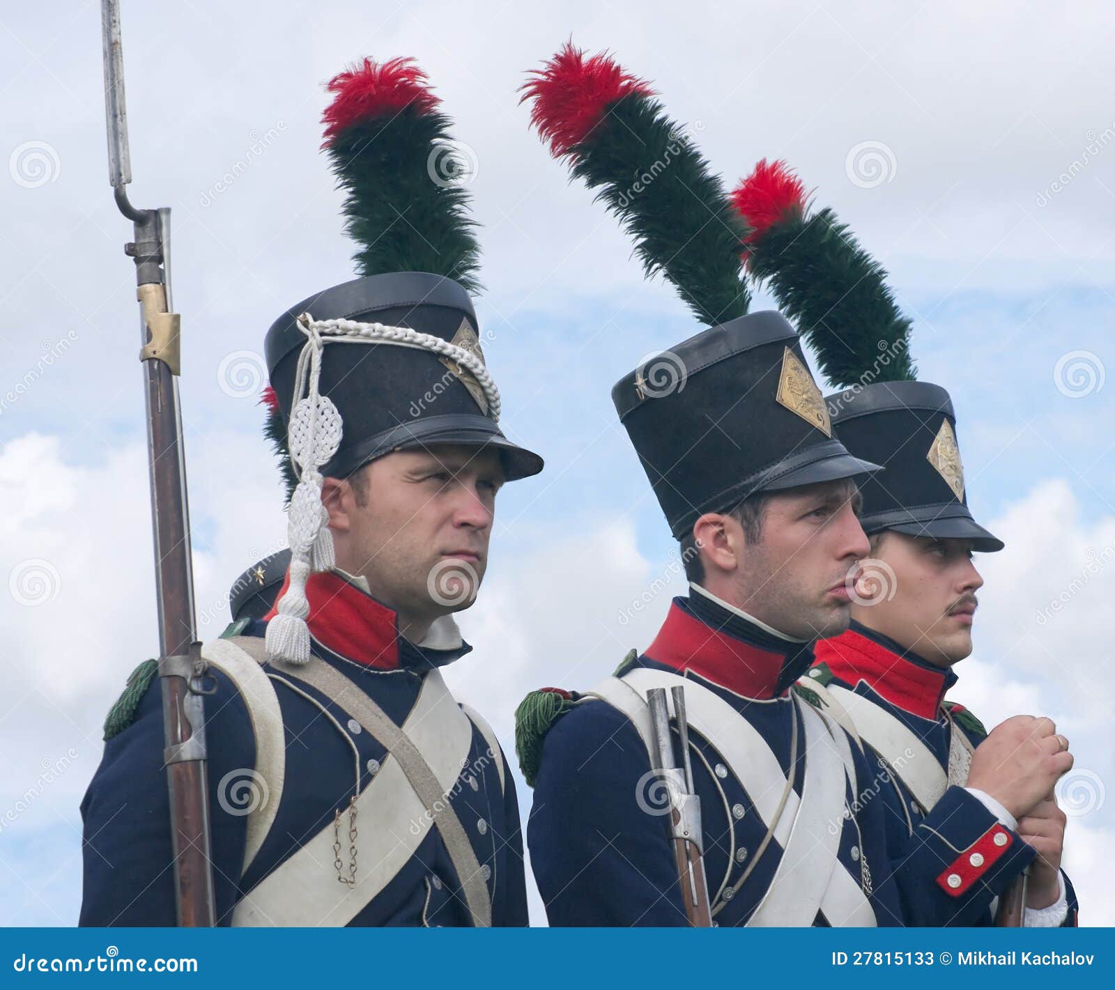 Three Napoleon s soldiers editorial stock photo. Image of battle - 27815133
