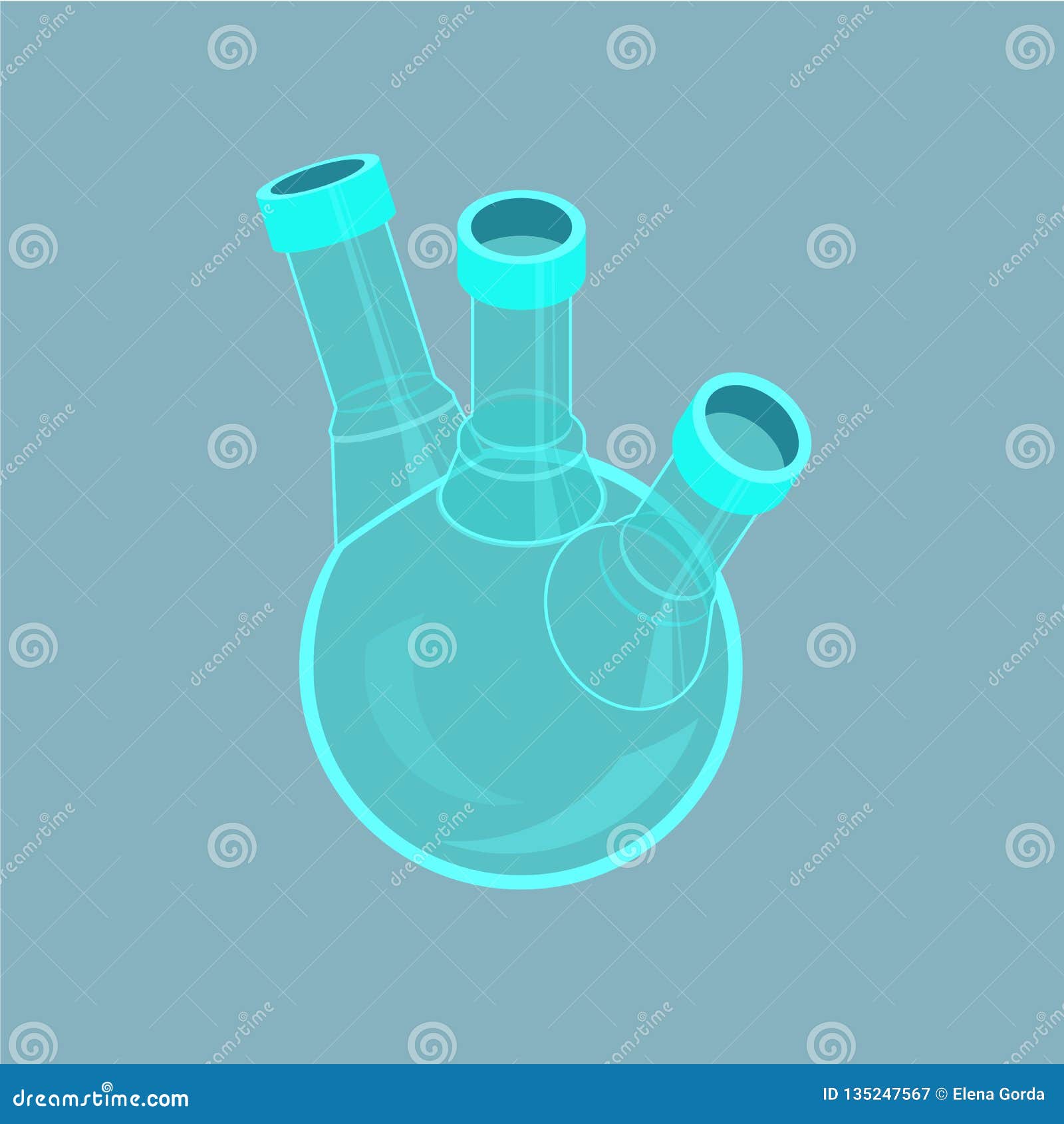 Three neck flask stock vector. Illustration of bulb - 135247567