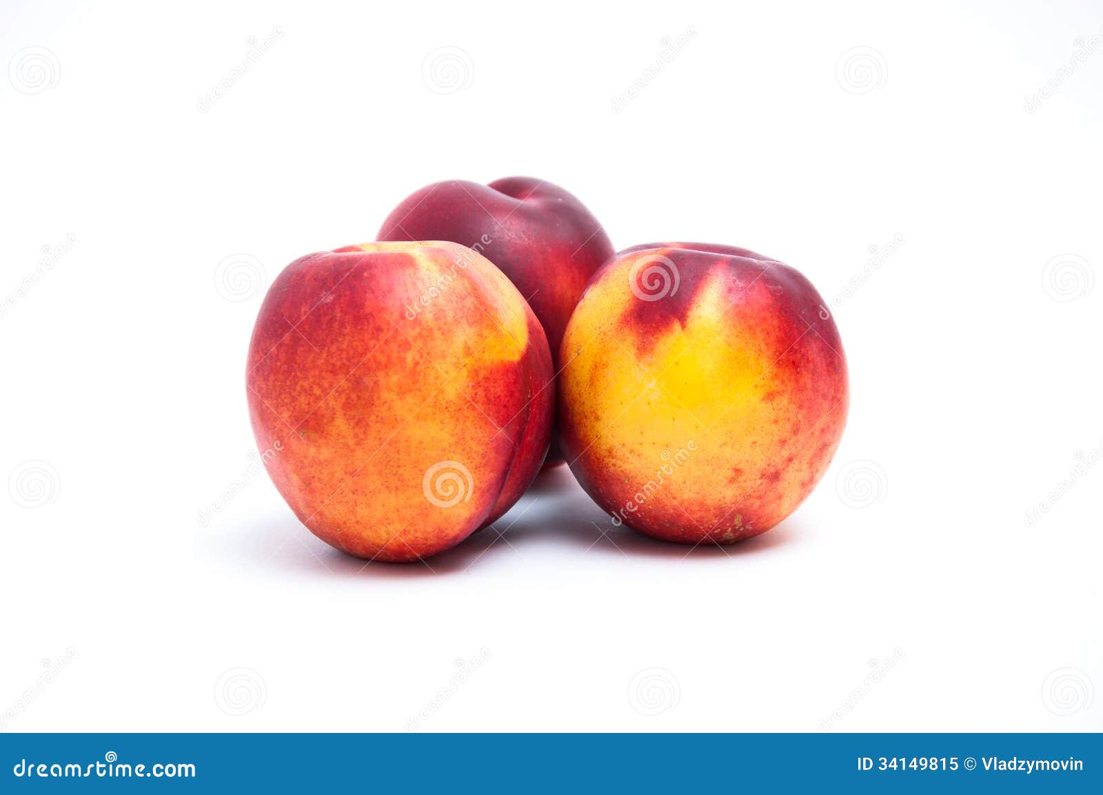 Three Nectarines on a White Background Stock Image - Image of nectarine ...