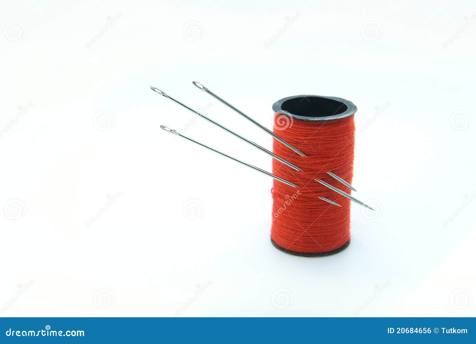Three Needles in the Thread Stock Photo - Image of needles, thread ...