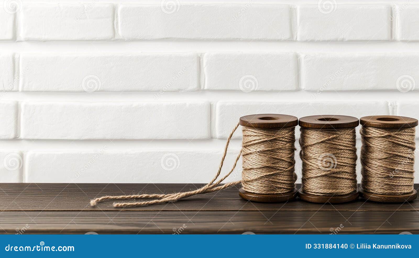 Set Of Backgrounds With Spools Of Thread And Pincushion. Sewing ...