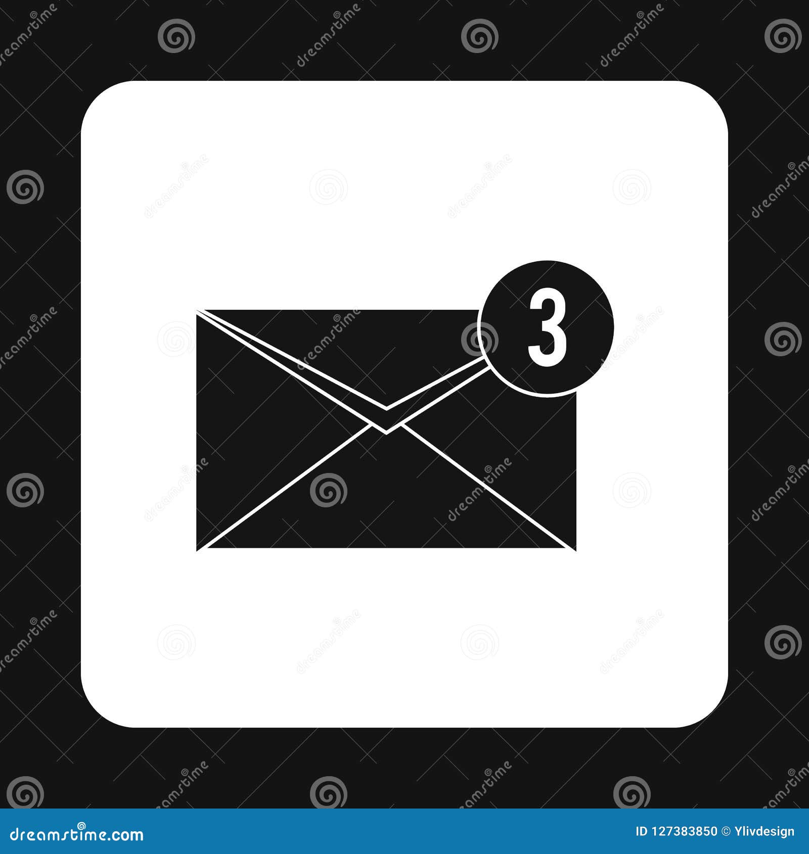 Three New E-mail Icon, Simple Style Stock Illustration - Illustration ...