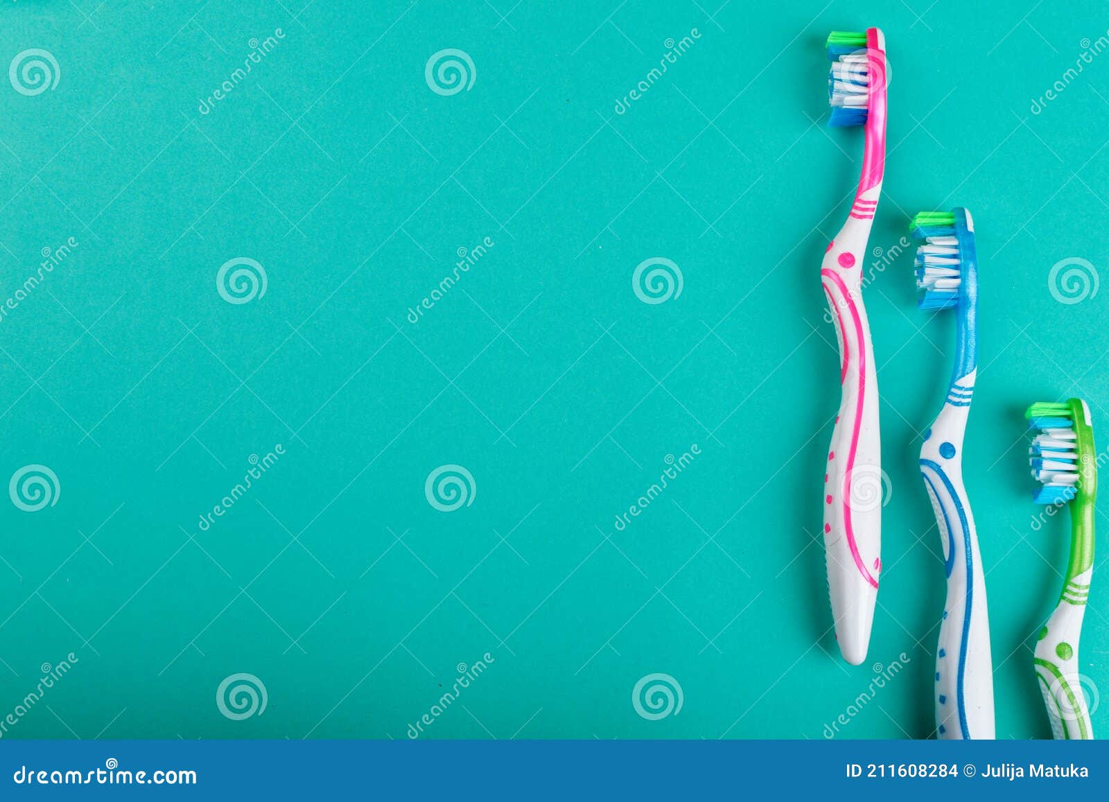 Three New Toothbrushes. Clean and Healthy Teeth Stock Photo - Image of ...
