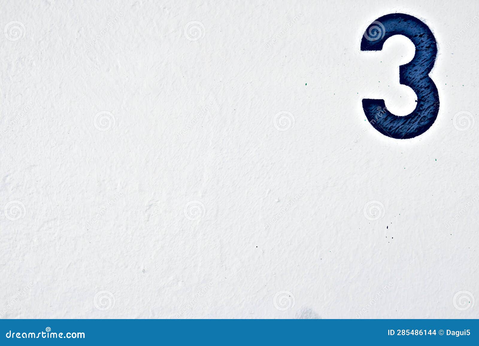 Number 3, Three, Blue, on White Background Stock Illustration ...