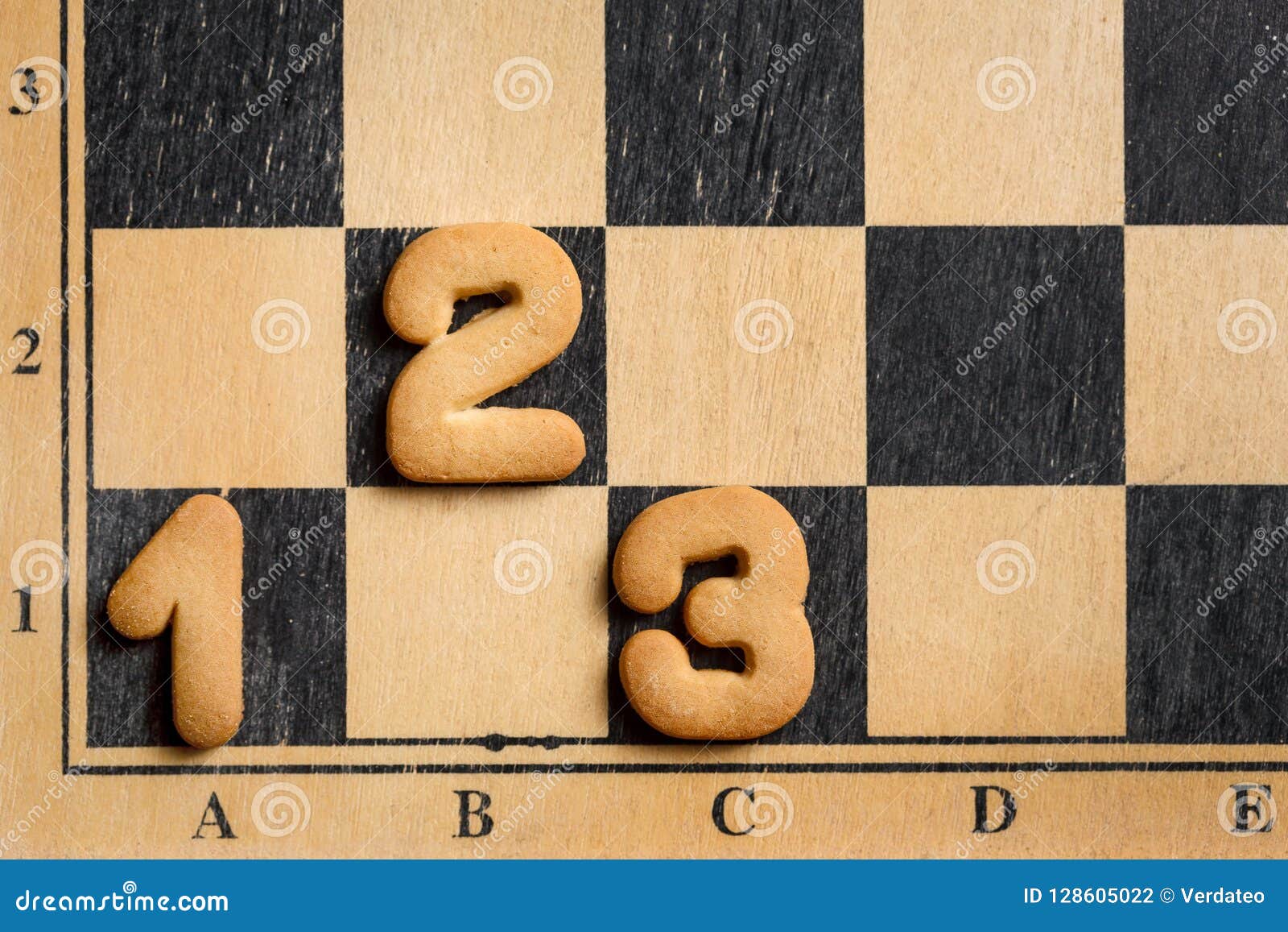 Three Numbers on an Old Checkboard Stock Photo - Image of number ...