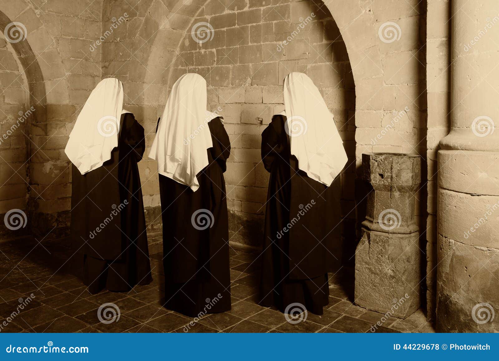 Three nuns in church stock photo. Image of belief, convent - 44229678