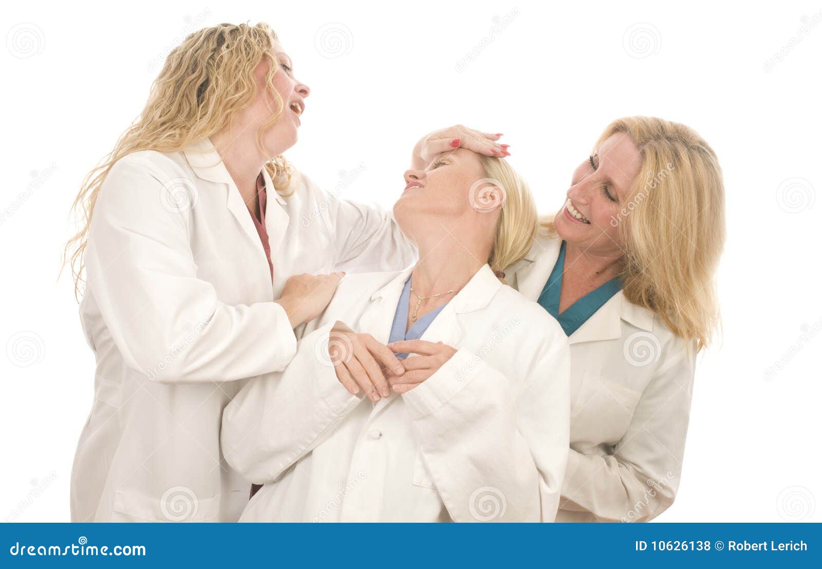 Three Nurses Medical Females with Happy Expression Stock Photo - Image ...