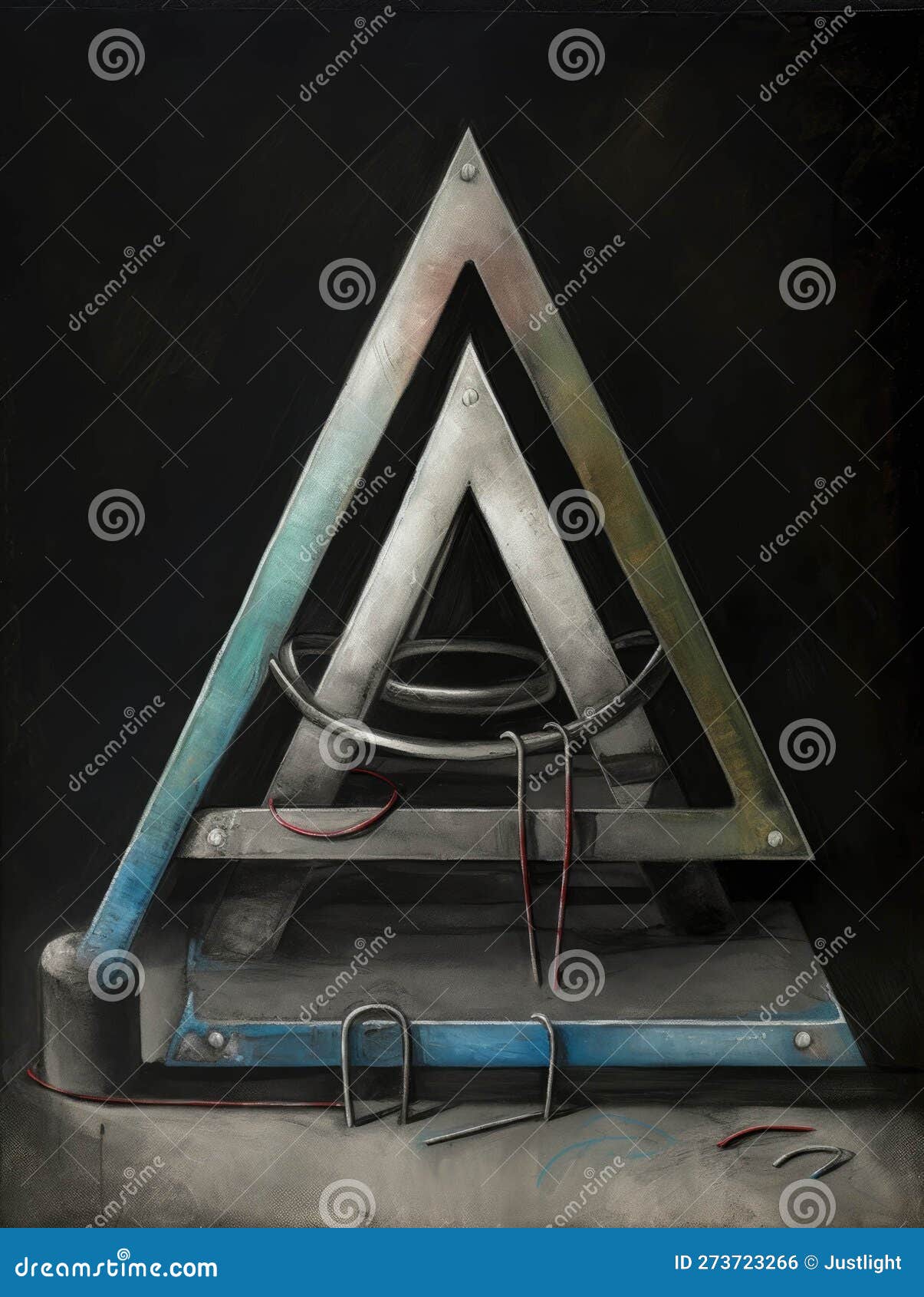 Three Nuts and Bolts Connected Together in a Triangle with an Inverted ...