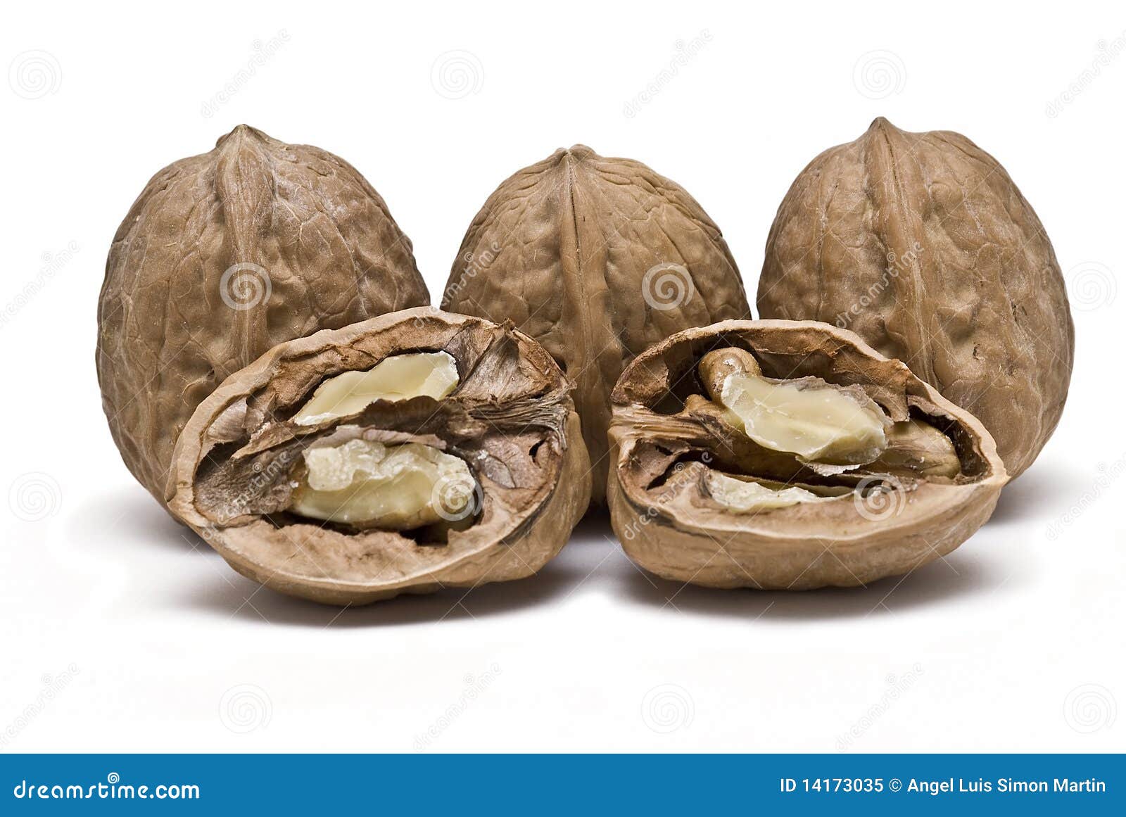 Three nuts and one opened. stock image. Image of environmental - 14173035