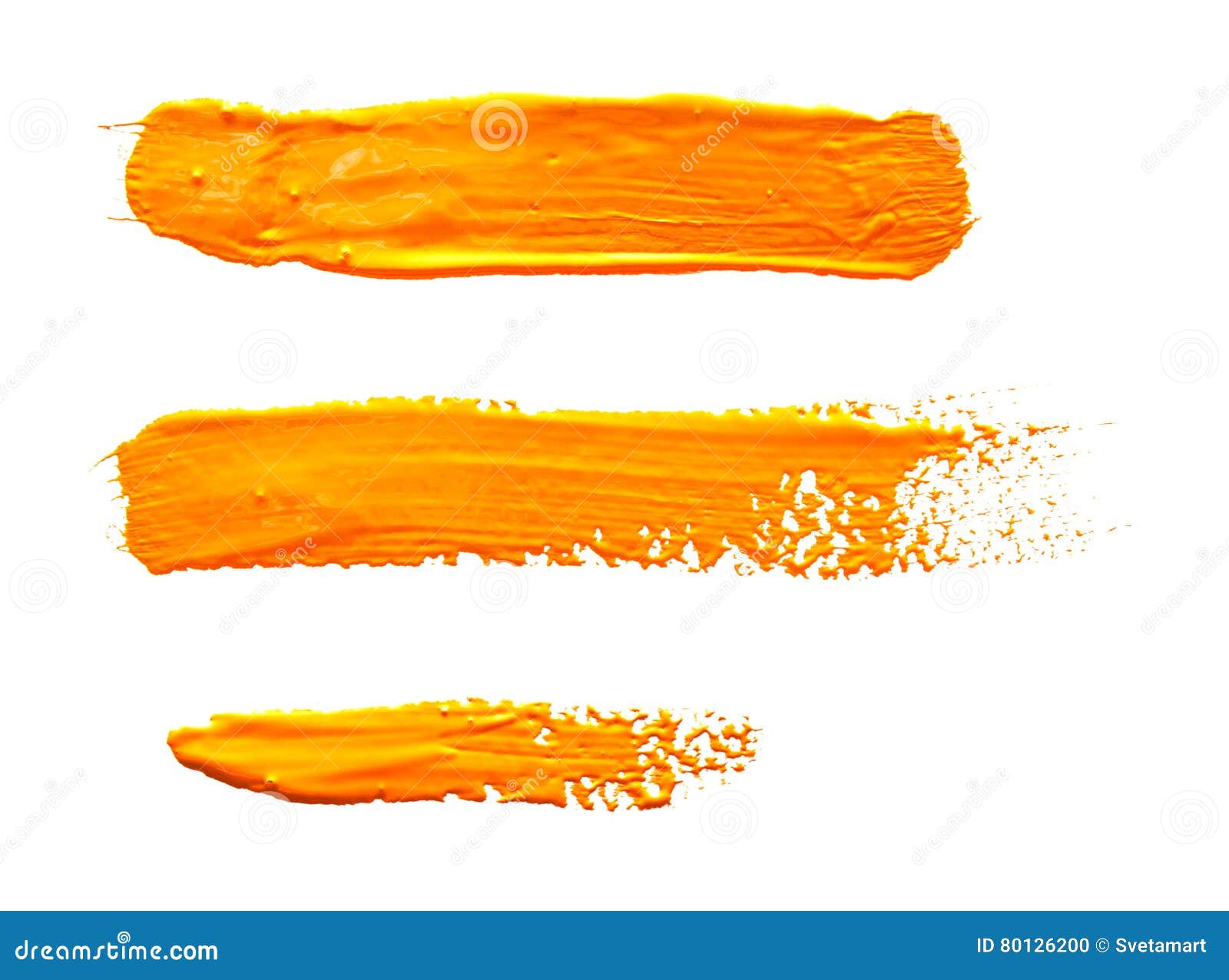 Three Ochre Yellow Strokes Of The Paint Brush Royalty-Free Stock Image ...