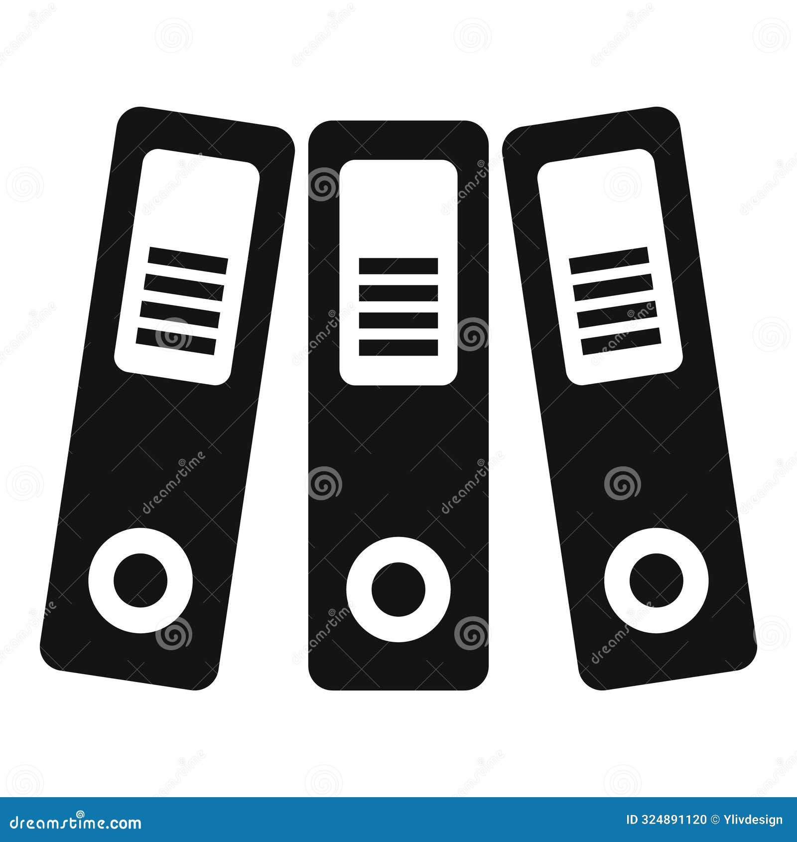 Three Office Binders Standing Upright Representing Organization Stock ...