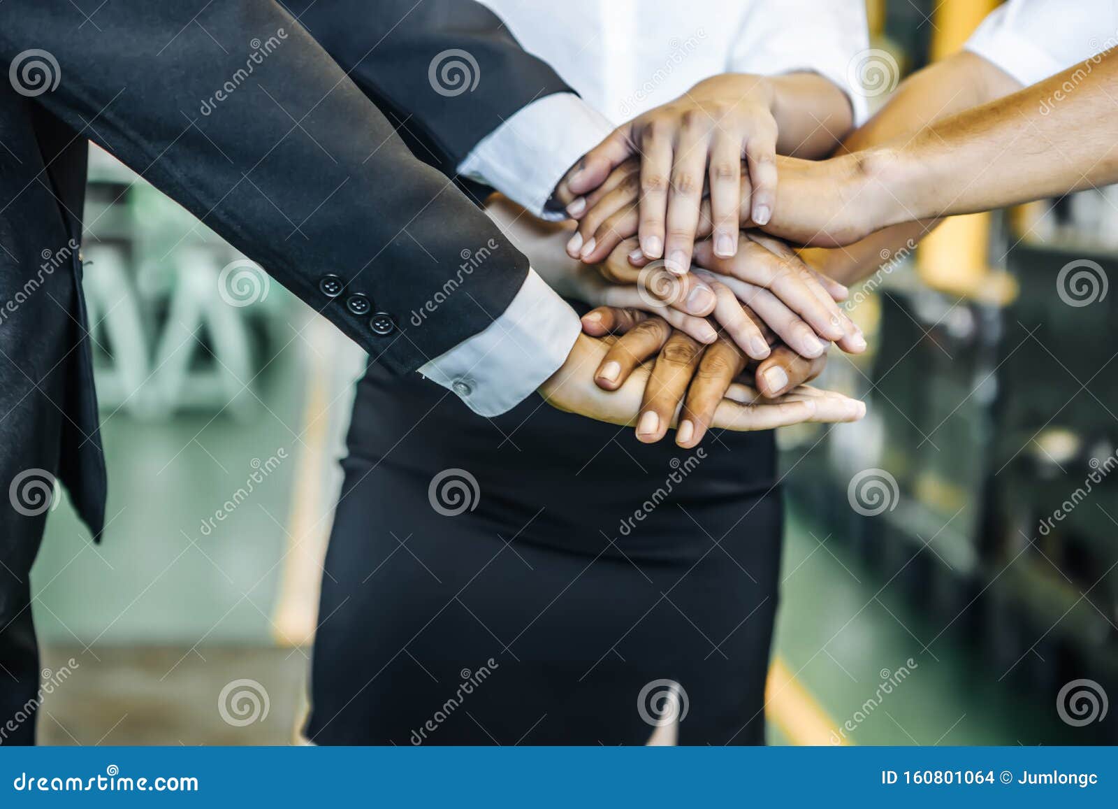 Three Office People Touching Their Hands Stock Photo - Image of human ...