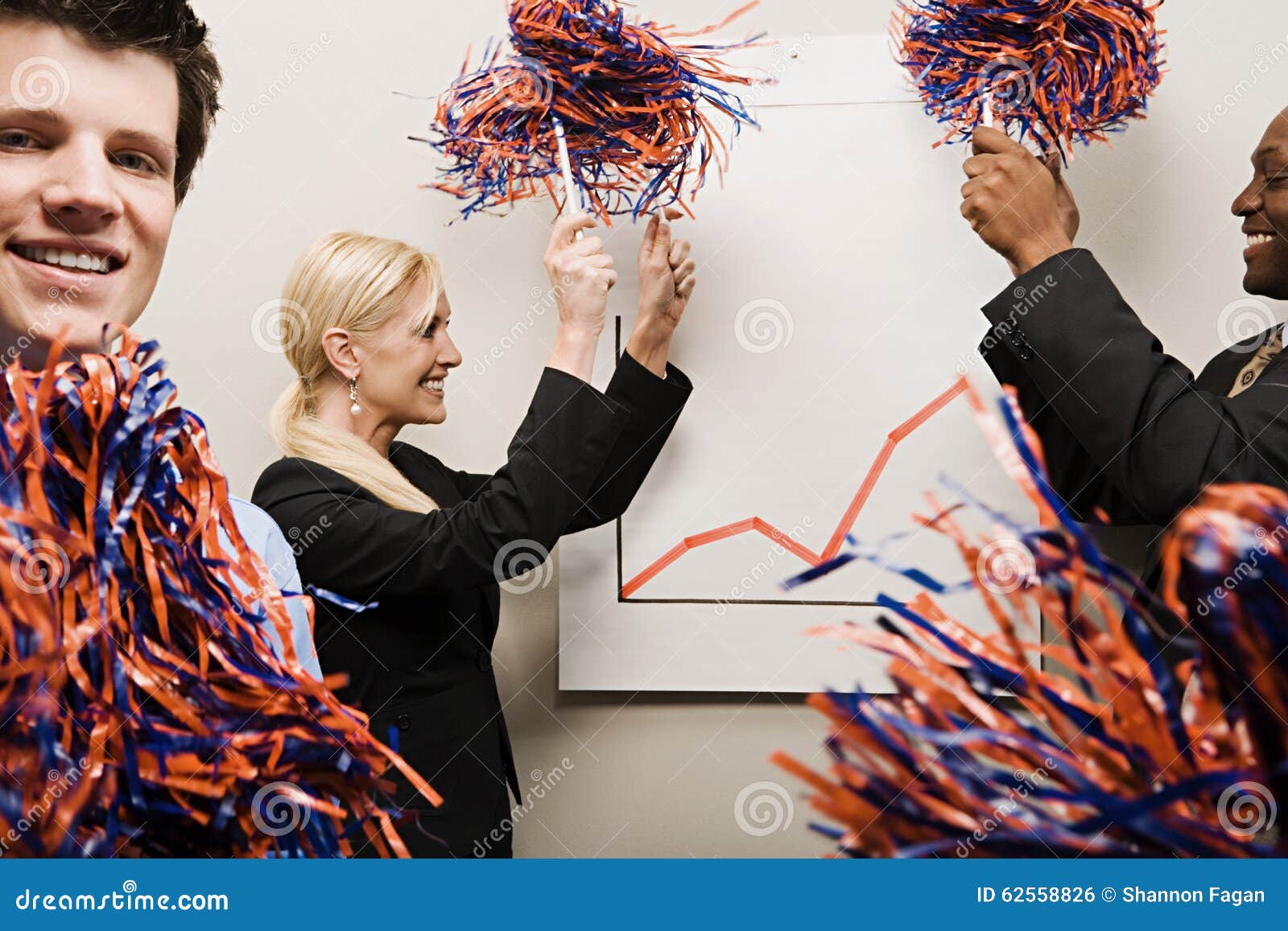 Three Office Workers Celebrating Stock Photo - Image of office ...