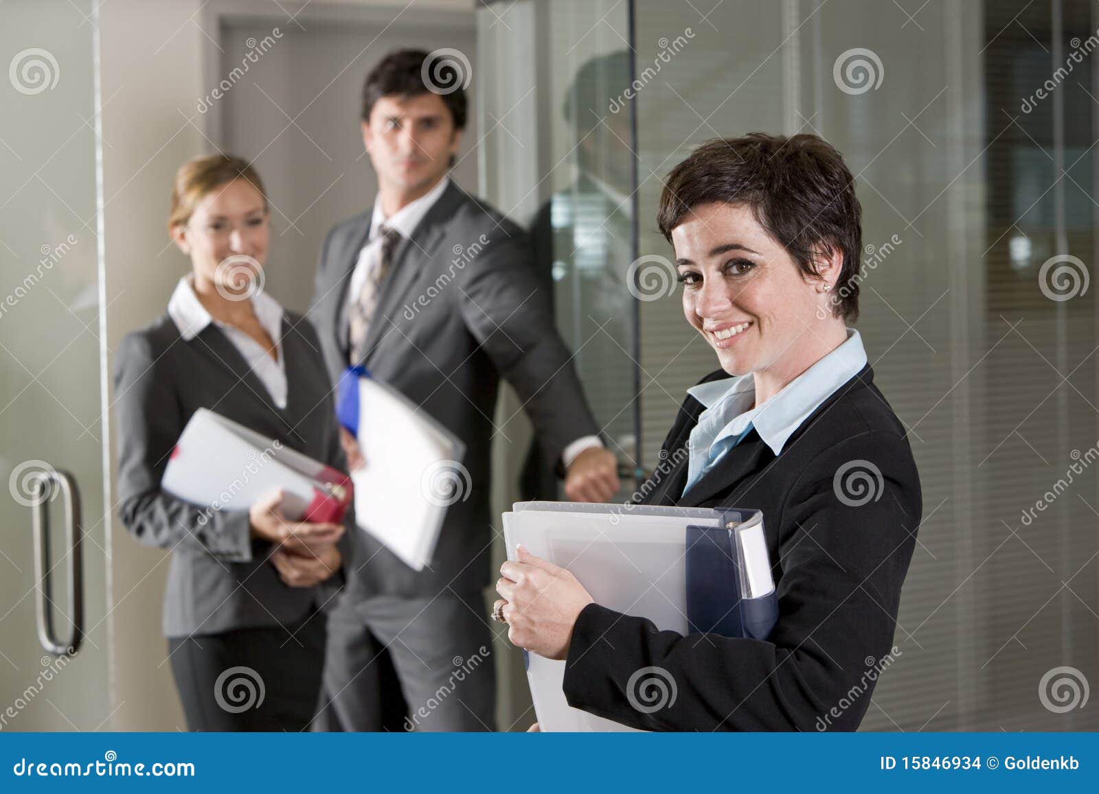 Three Office Colleagues In A Casual Team Meeting Stock Photography ...