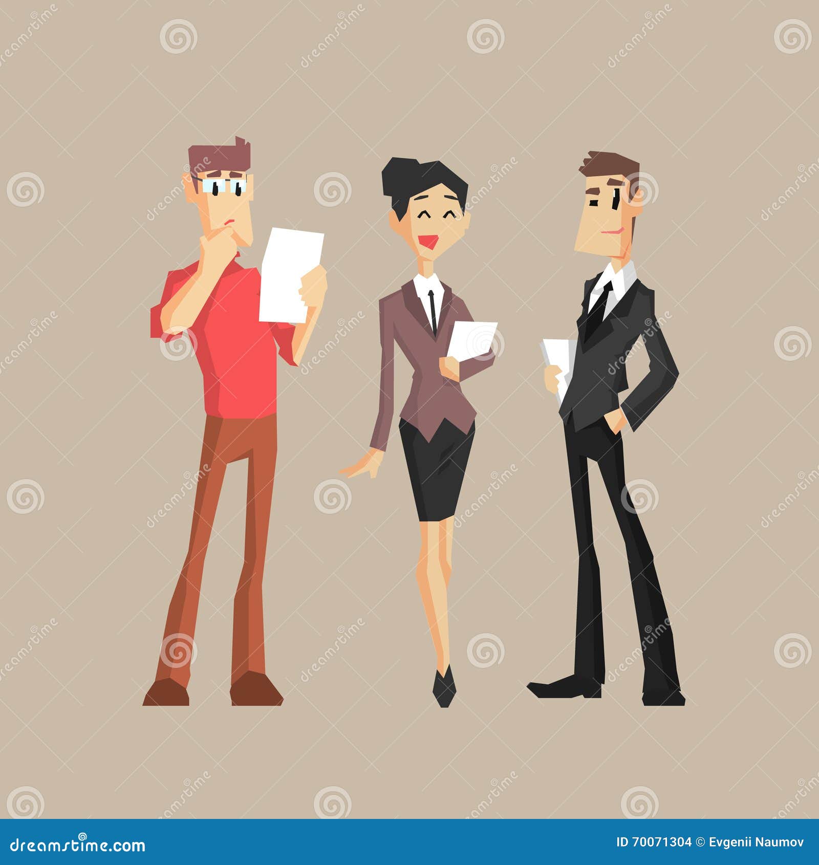 Three Office Workers stock vector. Illustration of comic - 70071304