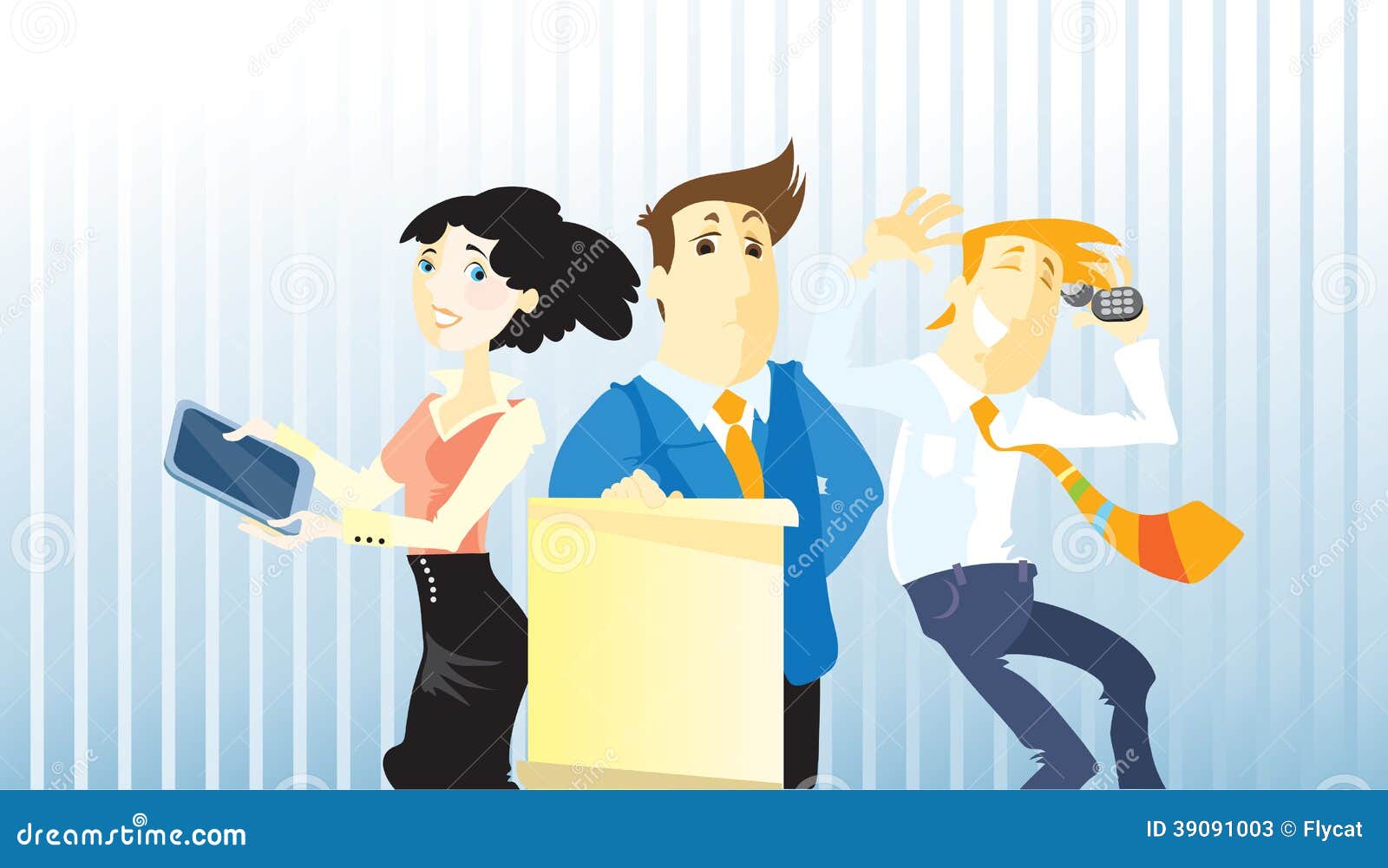 Three office workers stock vector. Illustration of businessman - 39091003