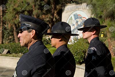 Three Officers Looking To Graduating LAPD Class Editorial Photography ...