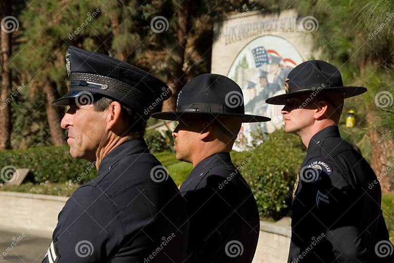 Three Officers Looking To Graduating LAPD Class Editorial Photography ...