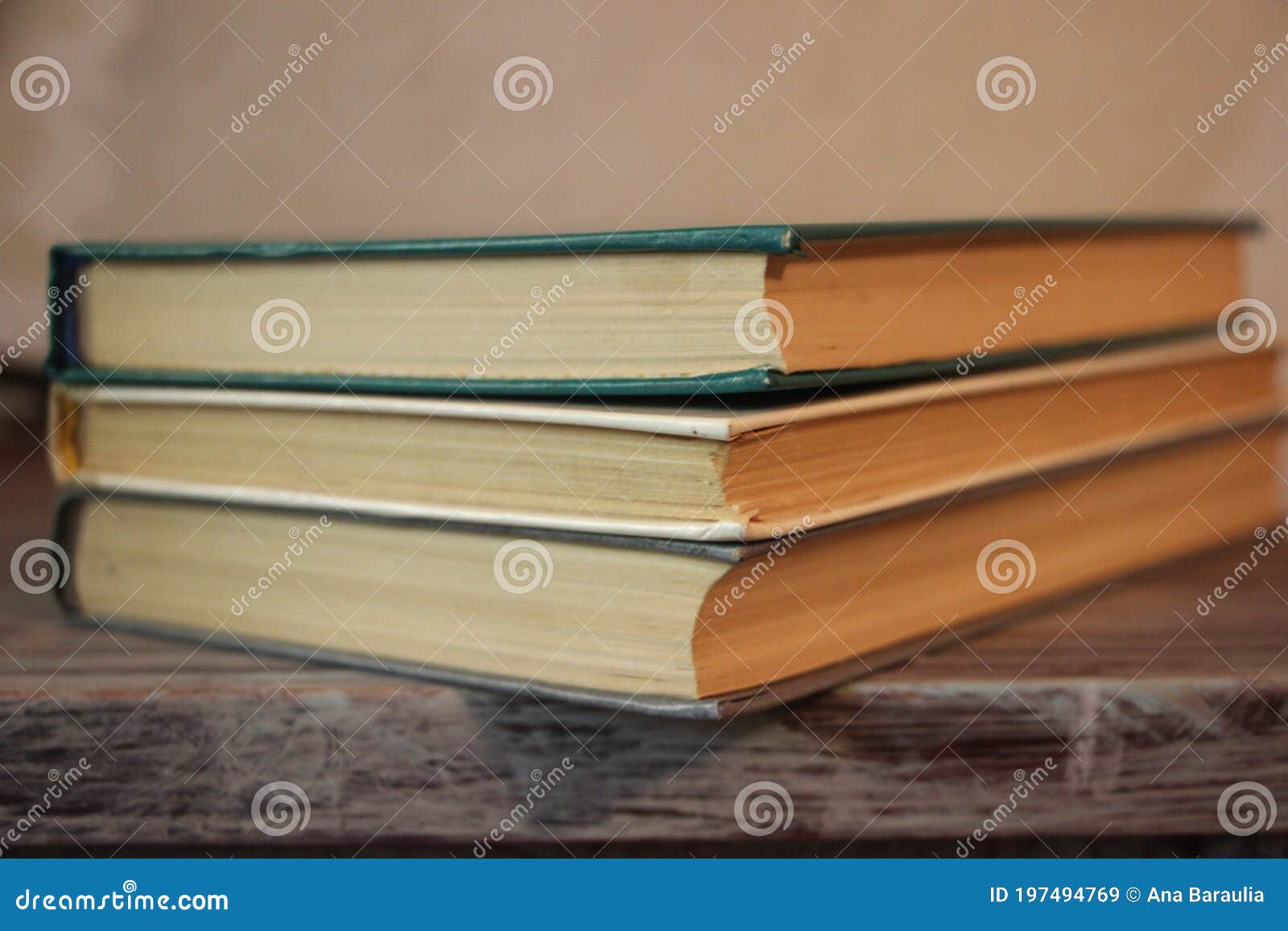 Three Old Books in a Library. Knowledge Education Concept Stock Image ...
