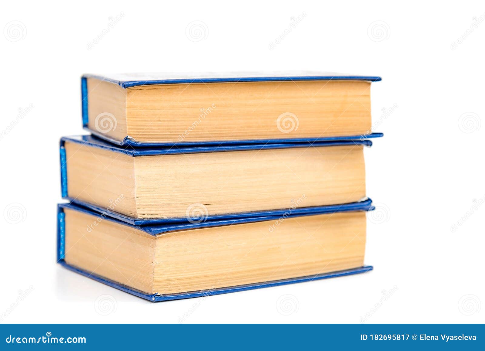 Three Old Books Stack Isolated on White Stock Image - Image of archive ...