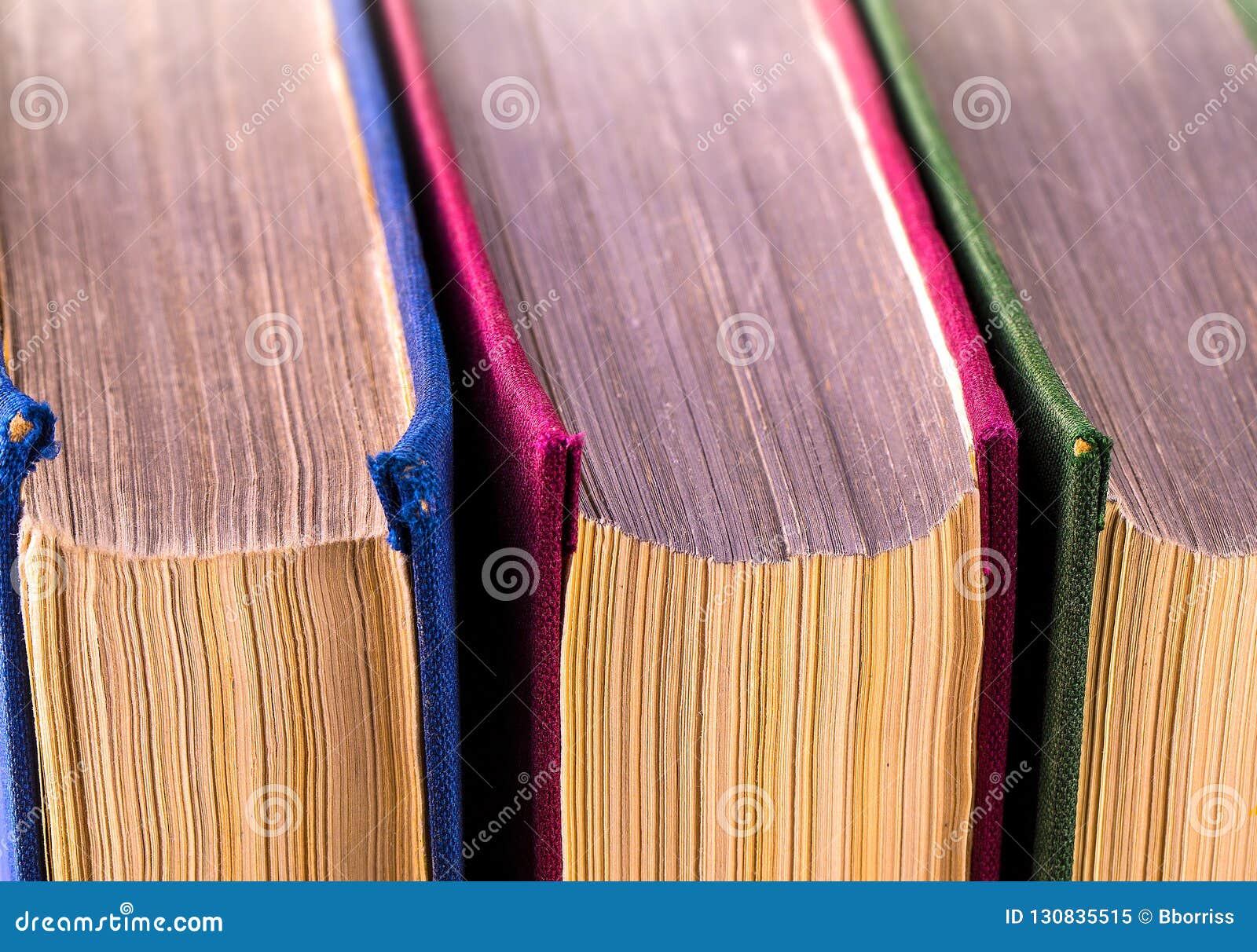 The Three Old Books Turned Back Side Shot Close-up Stock Image - Image ...