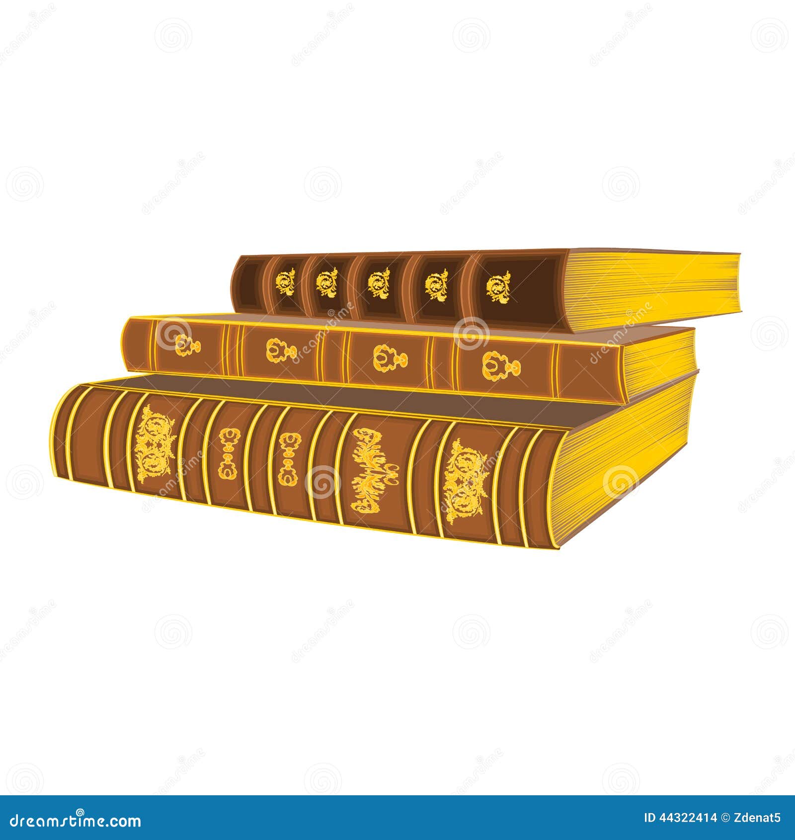 Three Old Books Vintage Vector Stock Vector - Illustration of school ...