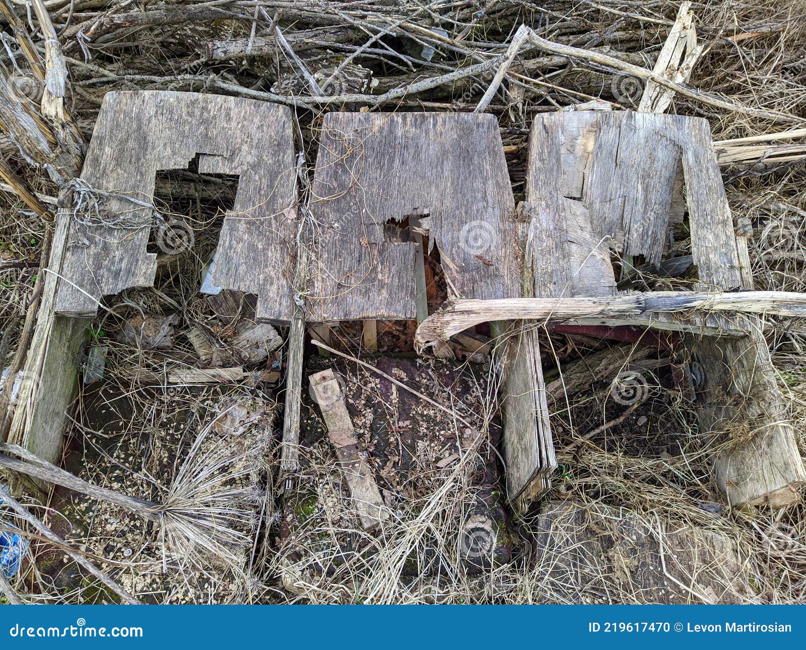 Three Old and Broken Wooden Chairs in the Woods Stock Photo - Image of ...