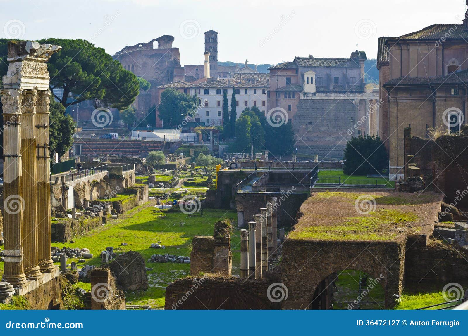 Three Old Columns In The Roman Forum In Rome Editorial Photography ...