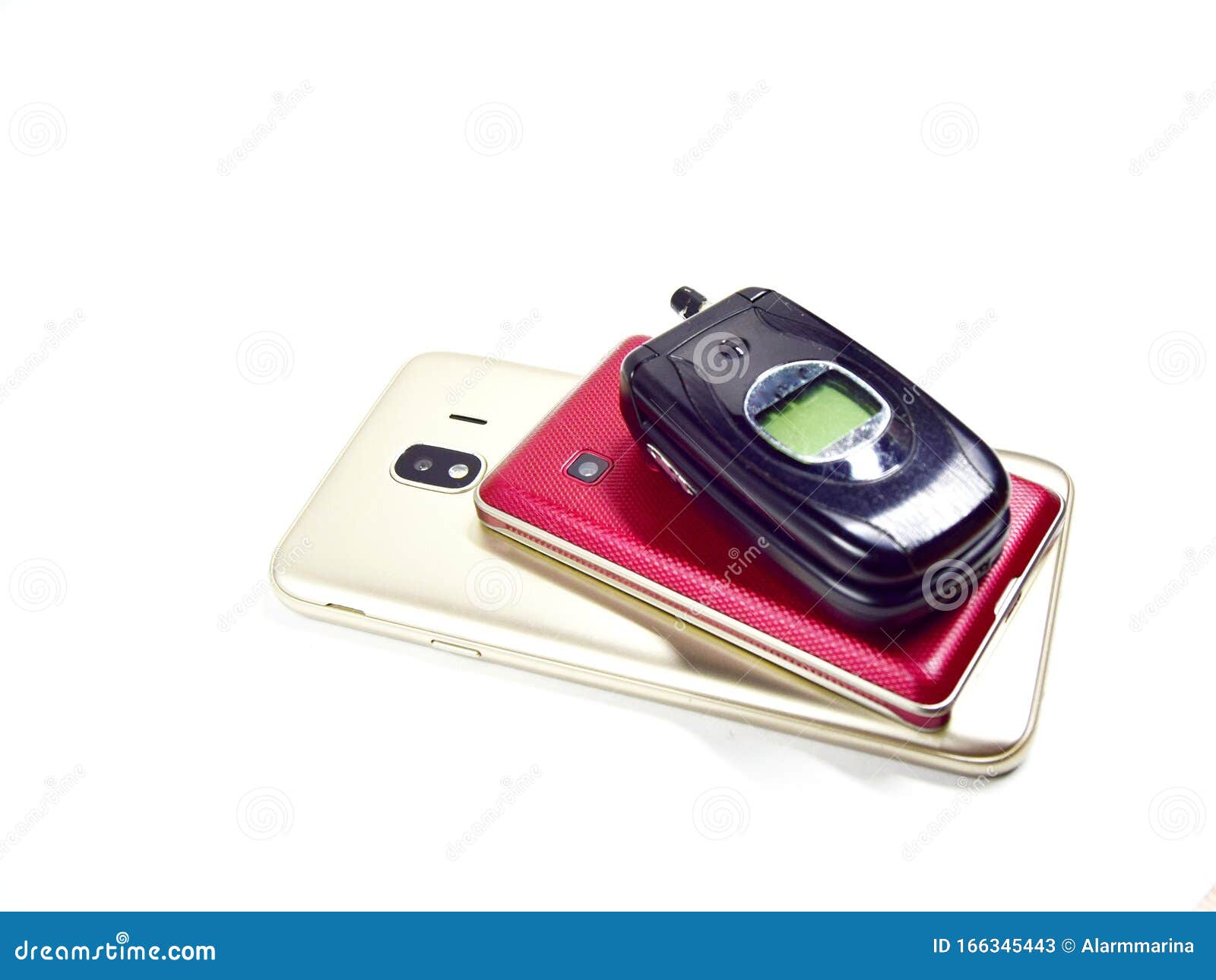 Three Old Fashioned Cell Phones Isolated On A White Background Stock ... Three Old Fashioned Cell Phones Isolated On A White Background Stock ...