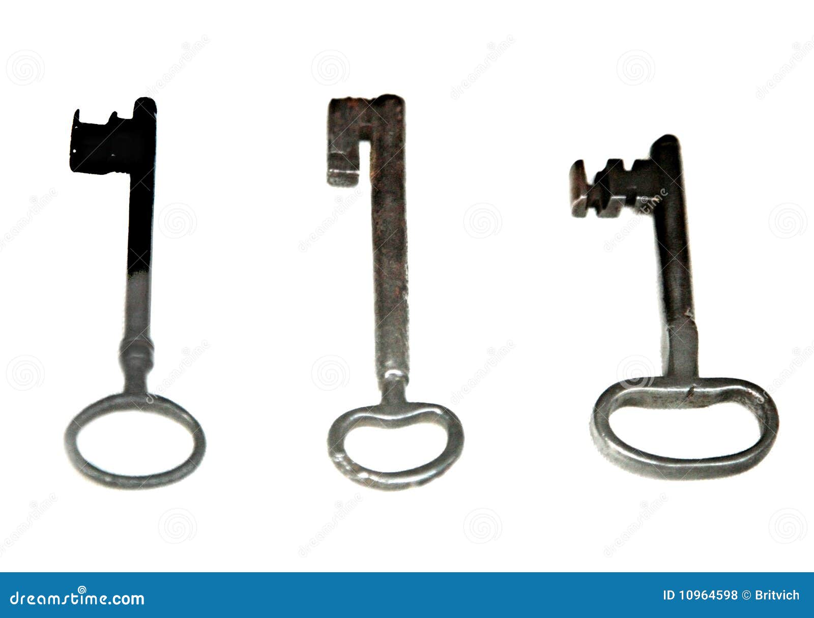 Three old keys stock photo. Image of device, metal, secure - 10964598