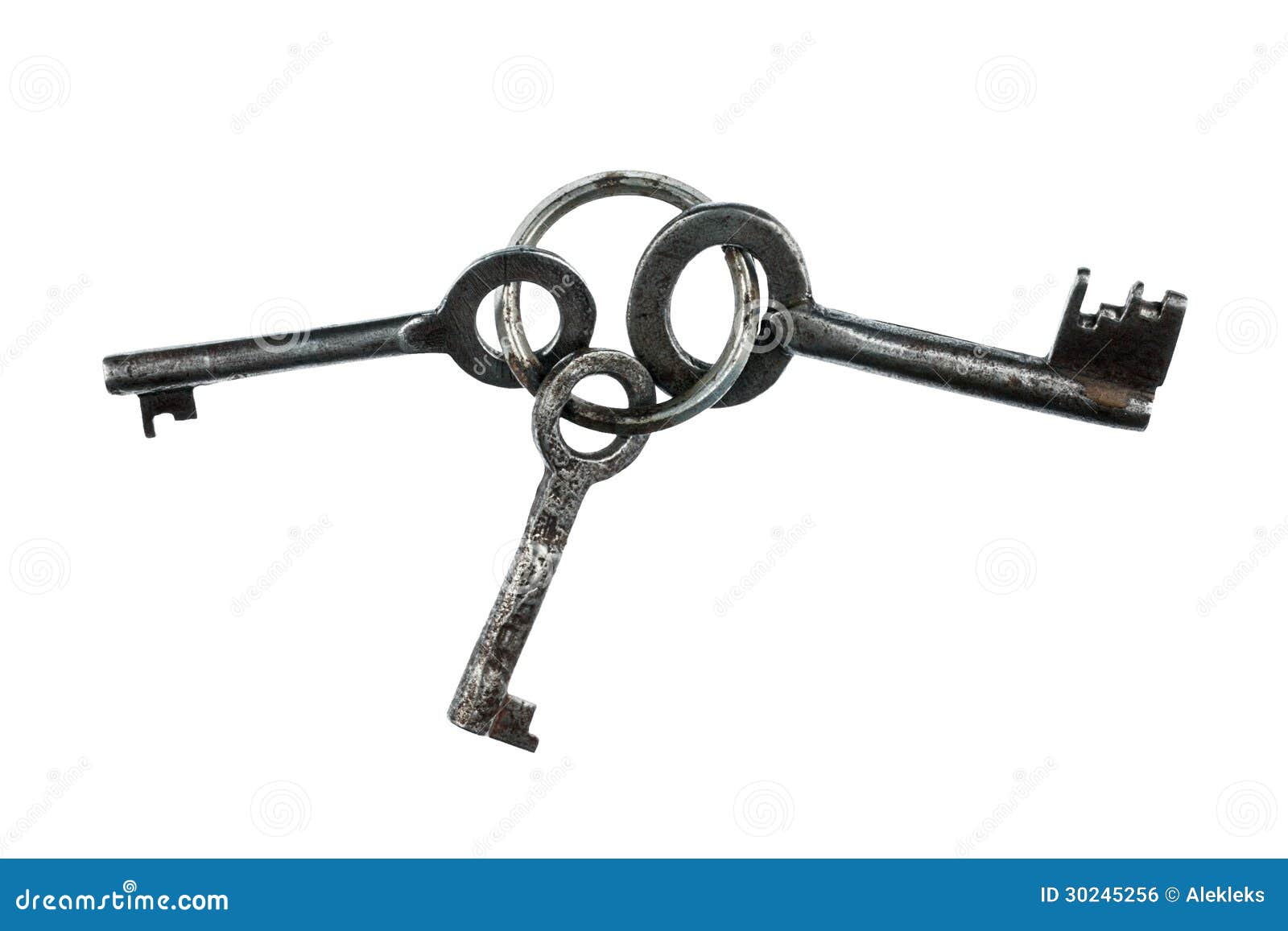 Three old keys on a bunch stock photo. Image of conceptual - 30245256