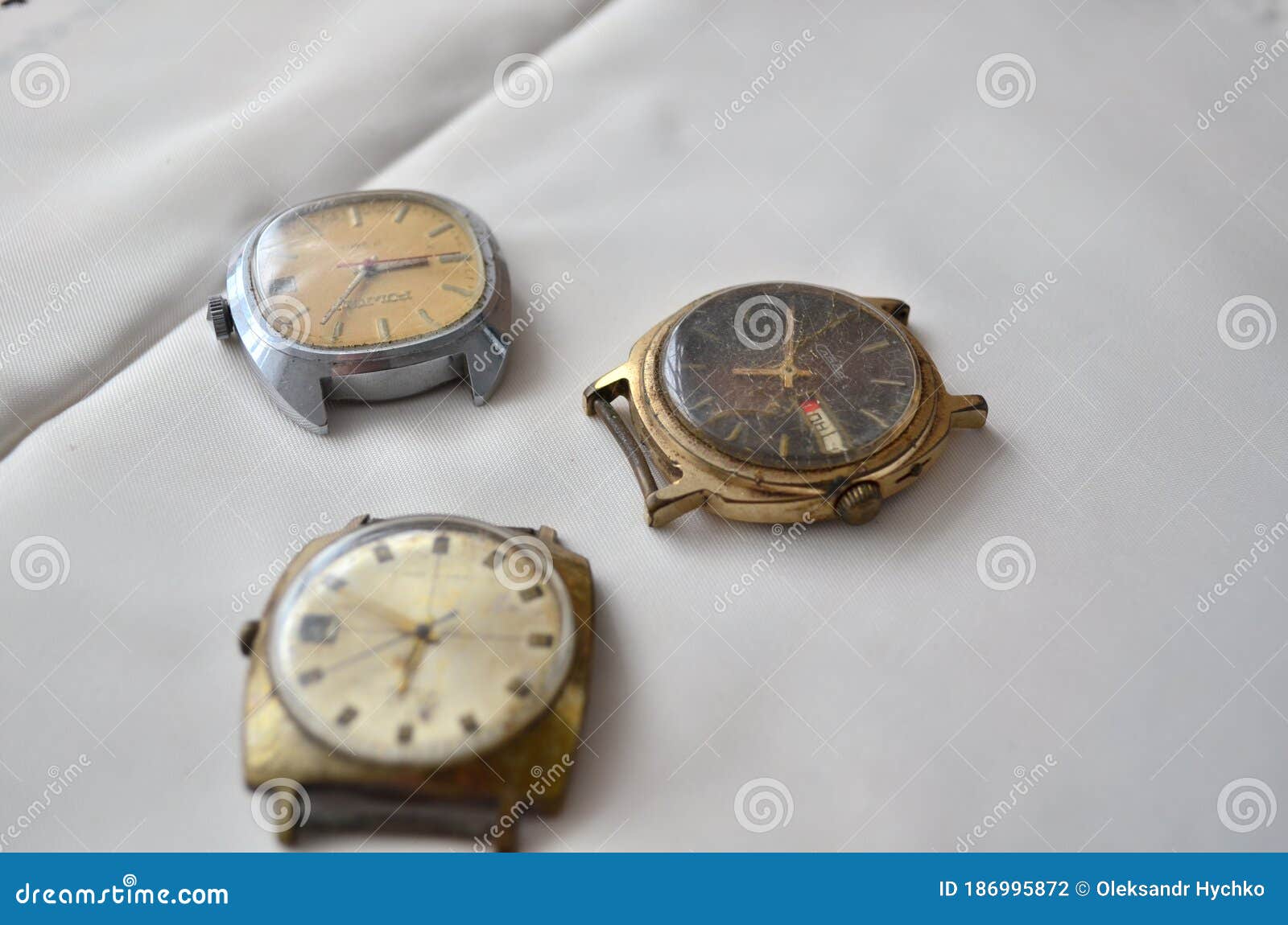 Three Old Soviet Clocks are on the Table Editorial Photography - Image ...