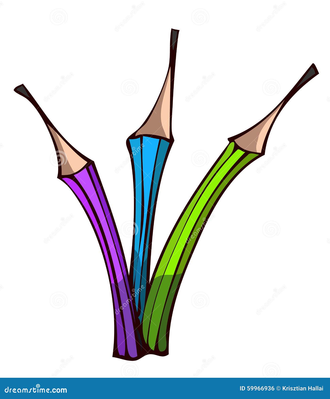 Three Old Style Graphite Pencils. Stock Vector - Illustration of drawn ...