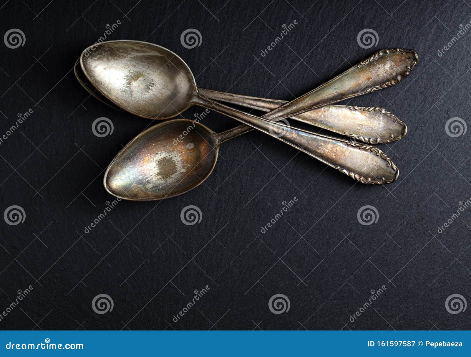 Three old teaspoons stock image. Image of silver, kitchenware - 161597587