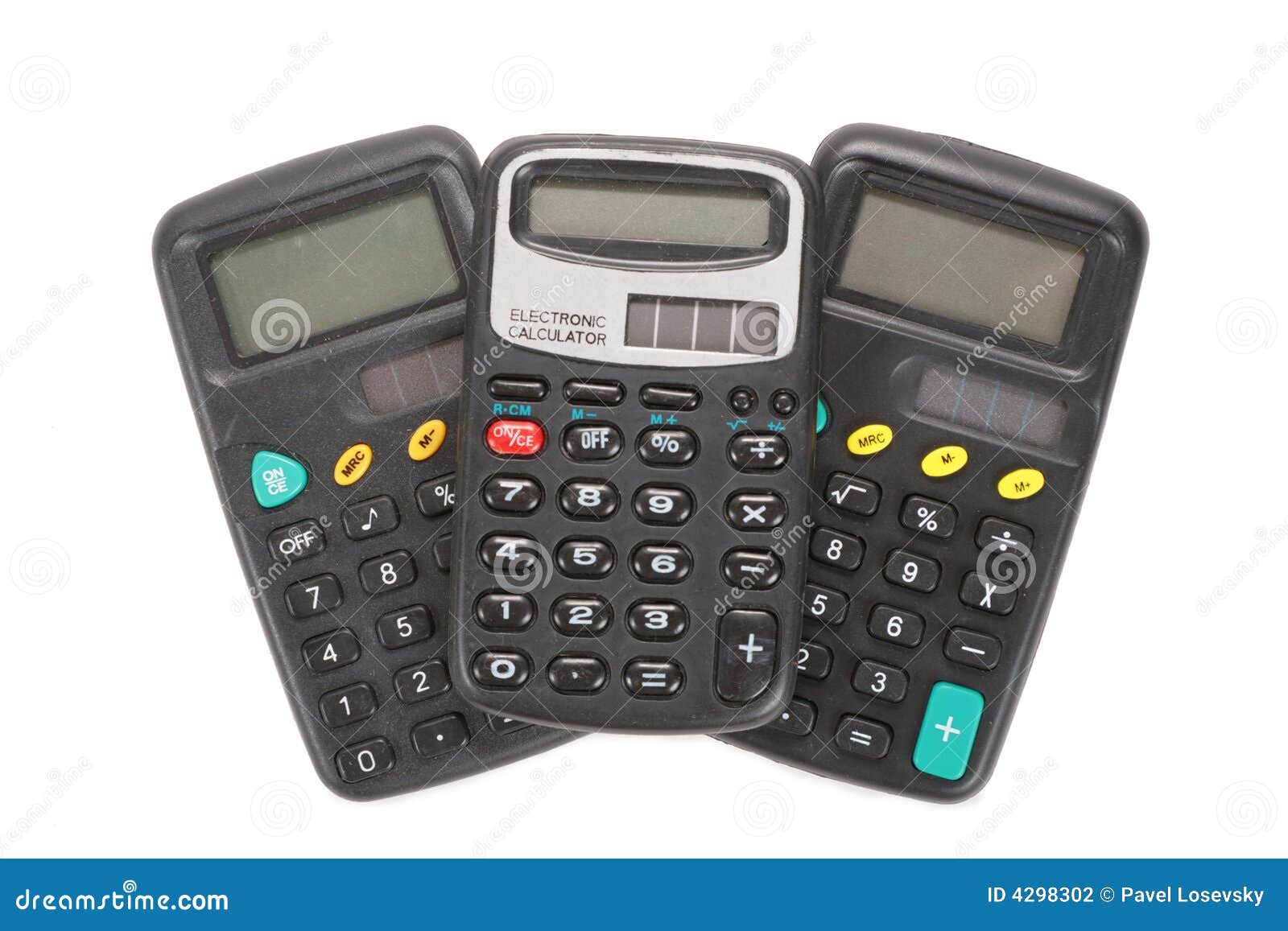 Three Old Vintage Calculators Stock Photo - Image of machine, compute ...