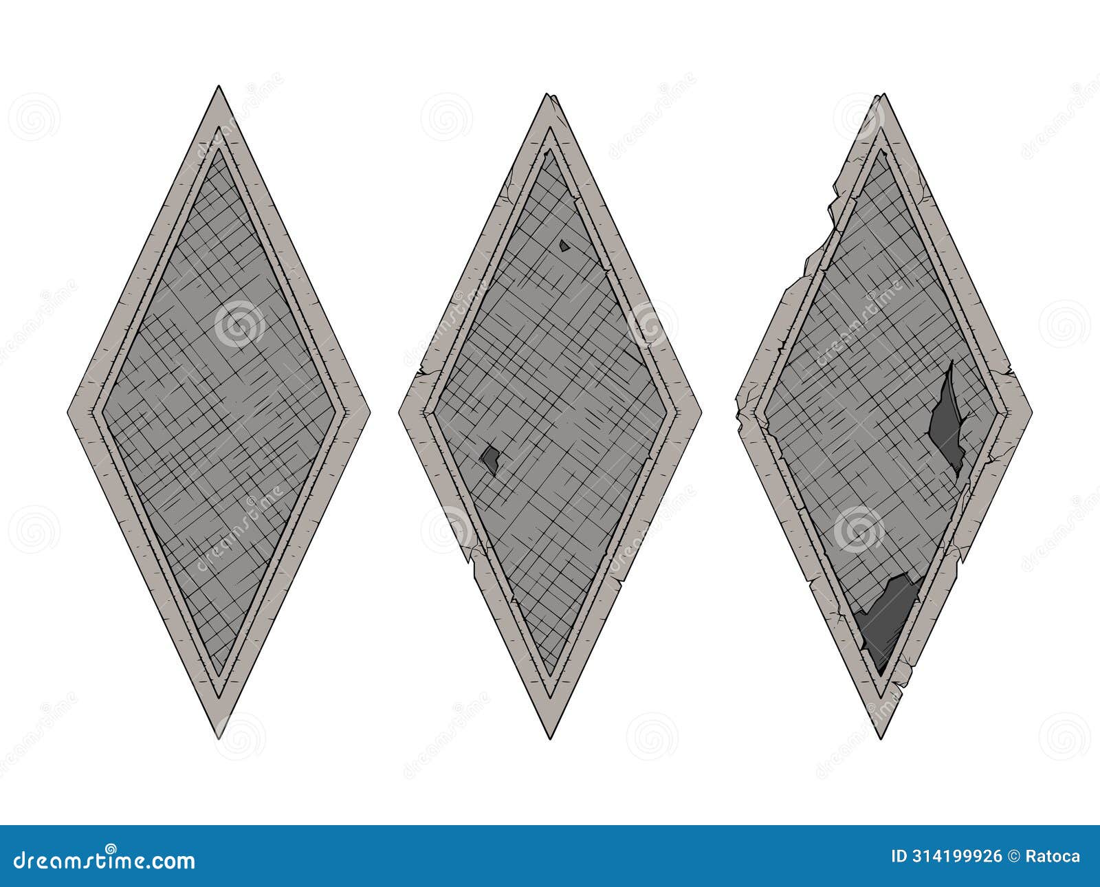 Three old windows design stock illustration. Illustration of building ...