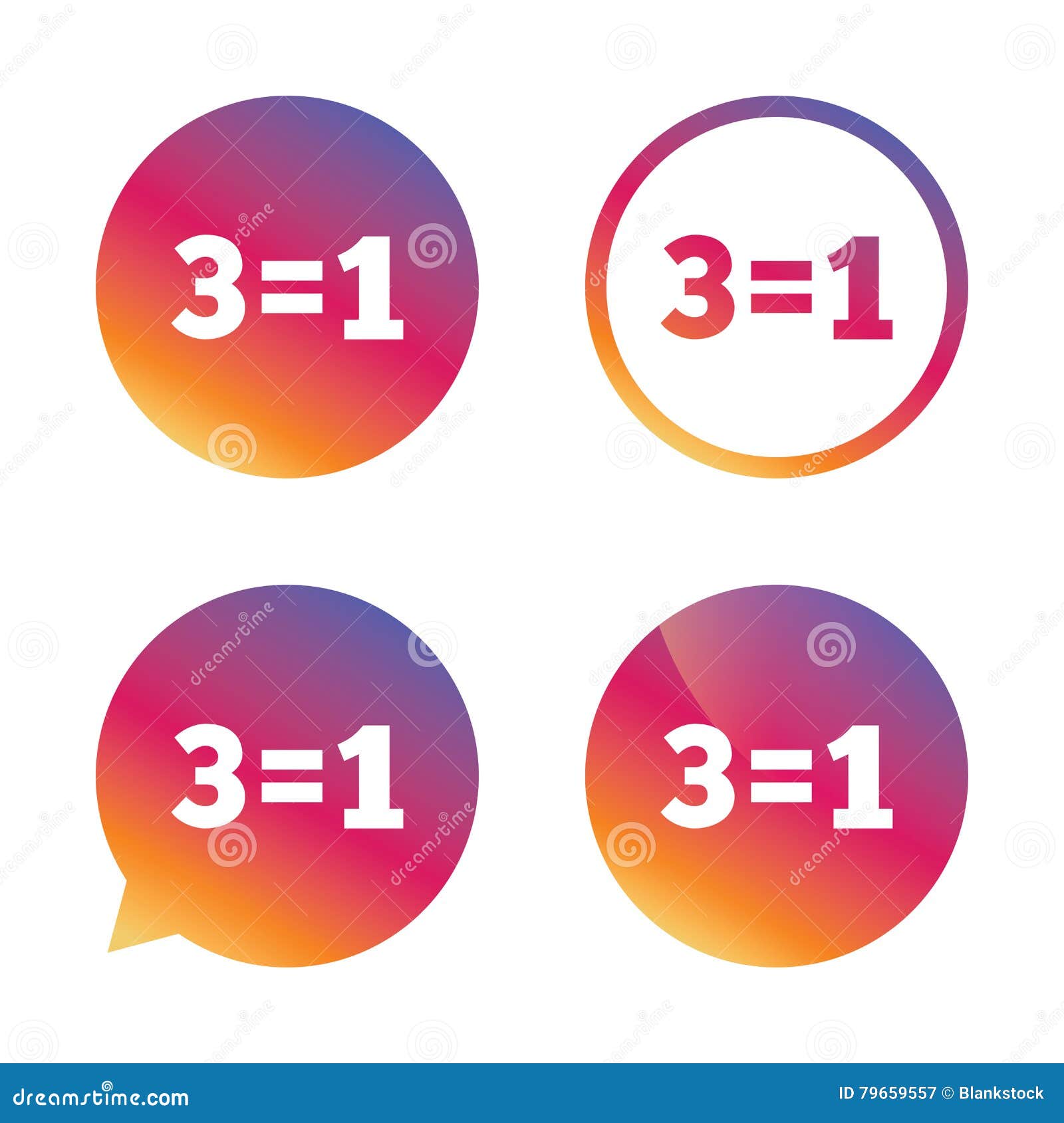 Three for One Sign Icon. Take Three Pay for One. Stock Vector ...