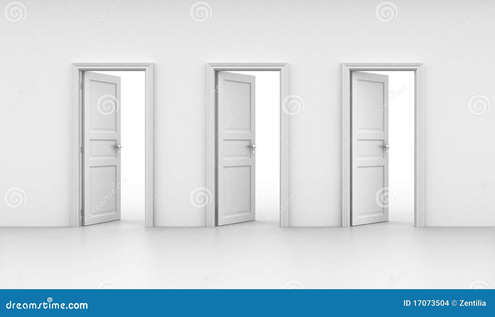 Three open doors stock illustration. Illustration of door - 17073504