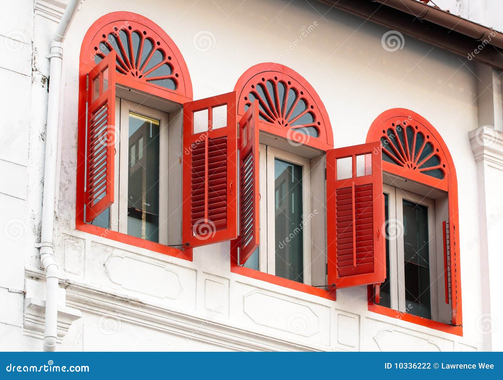 Three Open Ornamental Windows Stock Photo - Image of ornamental, wall ...