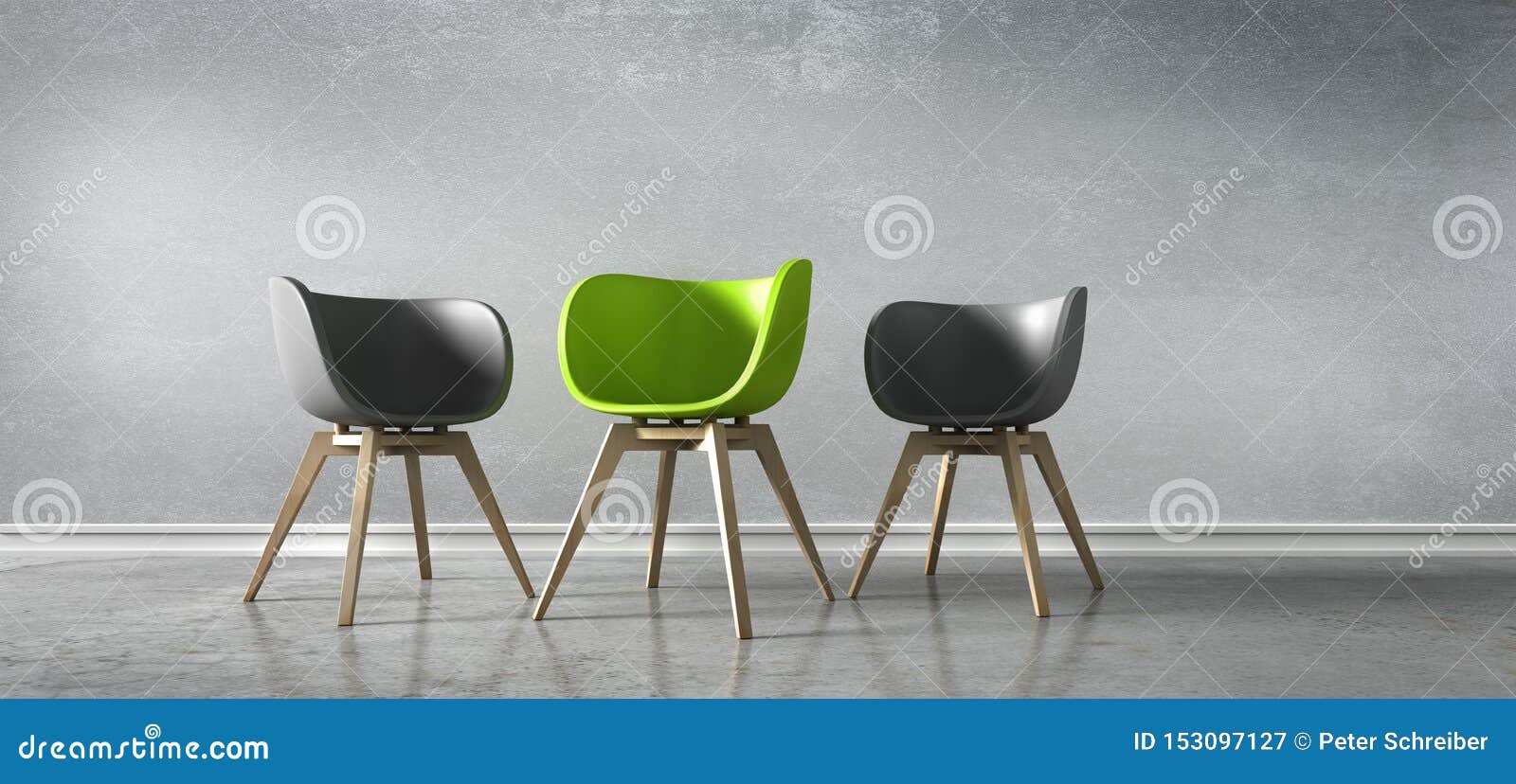 Three Opposite Chairs in a Room - Concept Discussion Stock Illustration ...