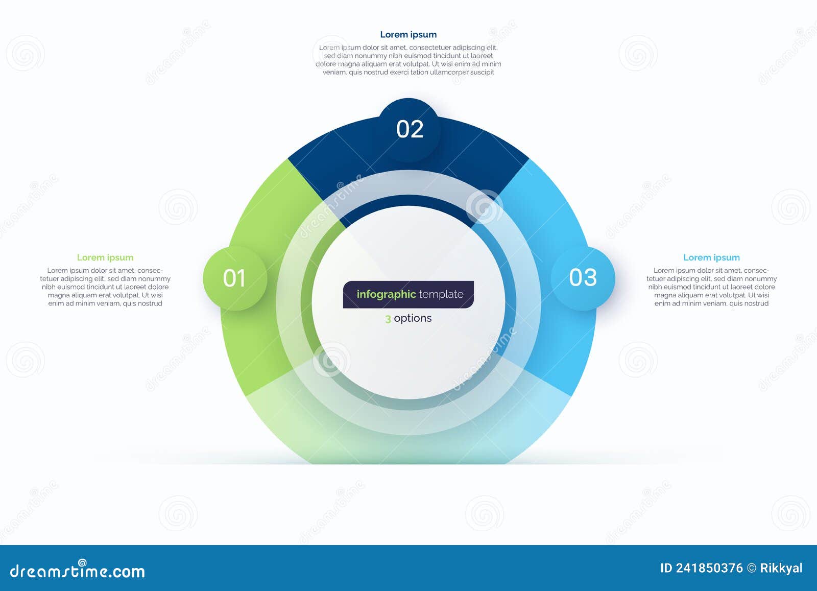 Three Option Circle Infographic Design Template. Vector Illustration ...