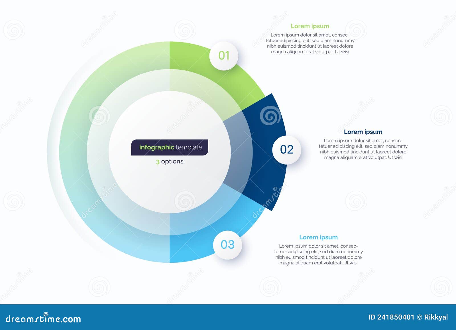 Three Option Circle Infographic Design Template. Vector Illustration ...