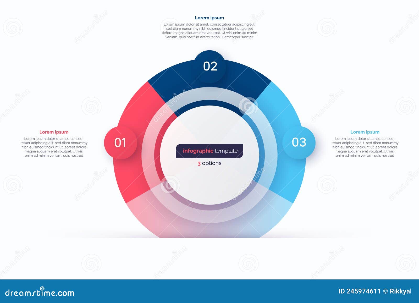 Three Option Circle Infographic Design Template. Vector Illustration ...