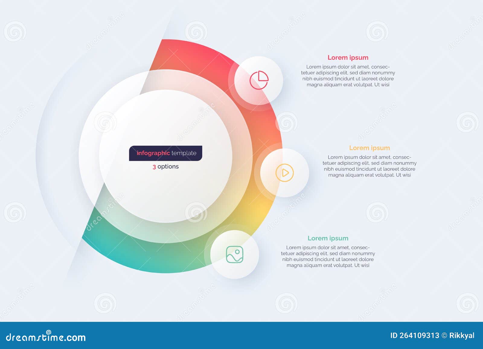 Three Option Circle Infographic Design Template. Vector Illustration ...