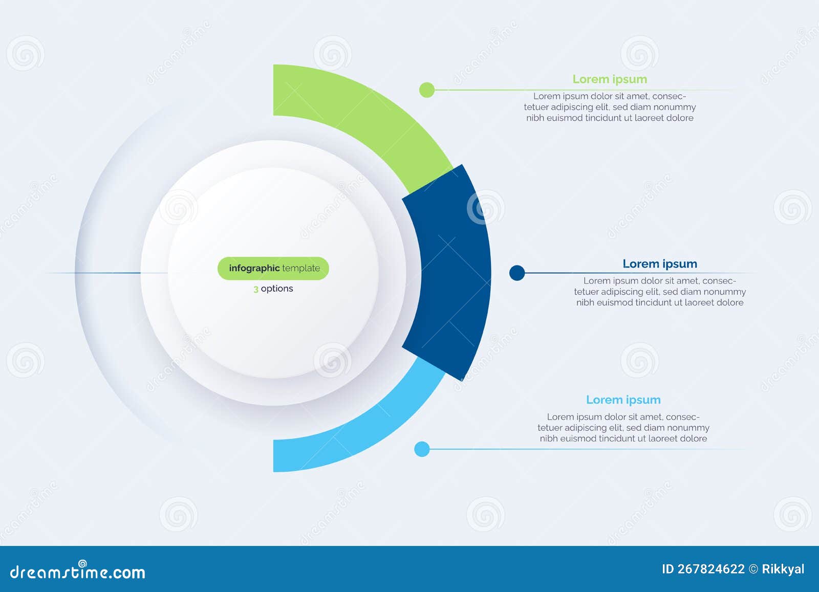 Three Option Circle Infographic Diagram. Vector Illustration Stock ...