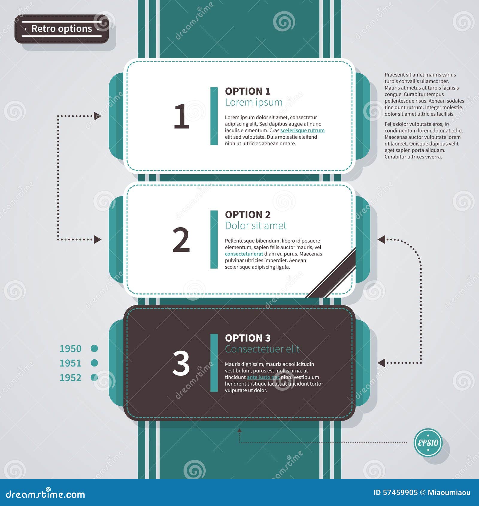 Three Options in Retro Style. EPS10. Stock Vector - Illustration of ...