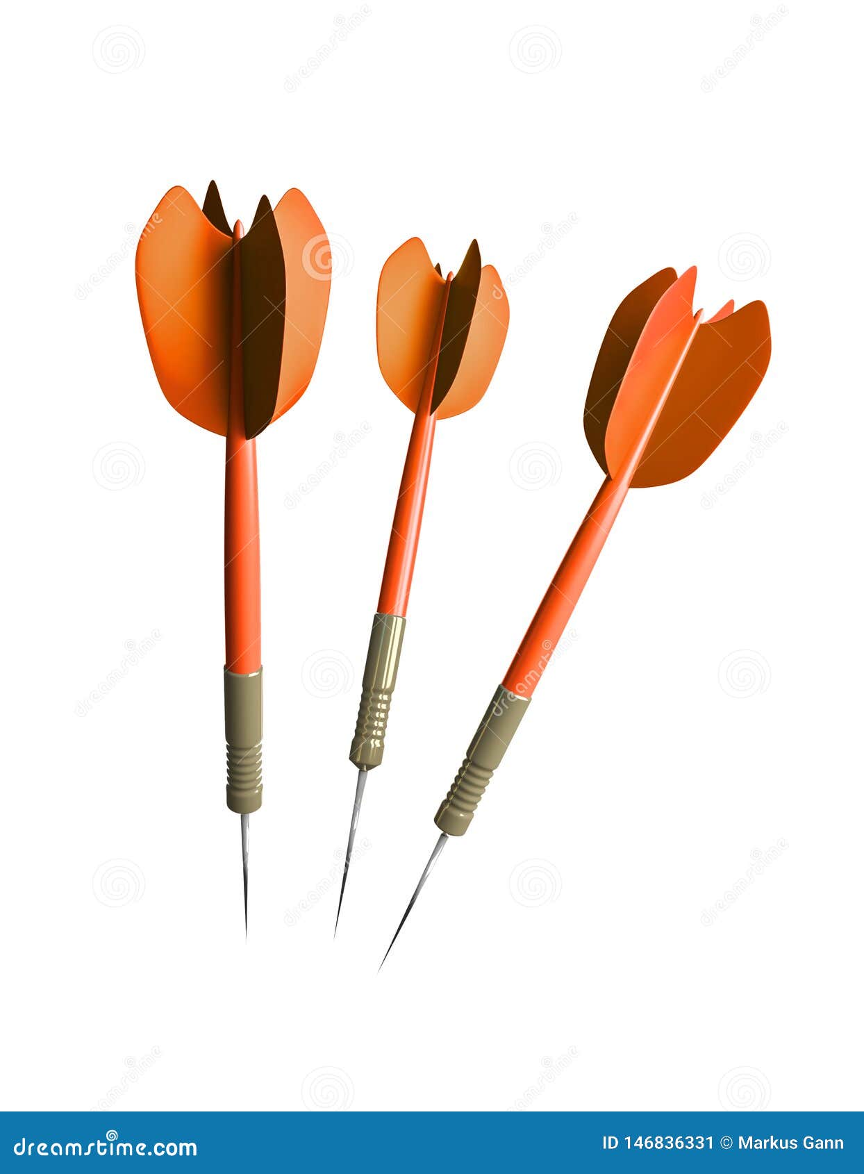 Three Orange Typical Darts Arrows Stock Illustration - Illustration of ...