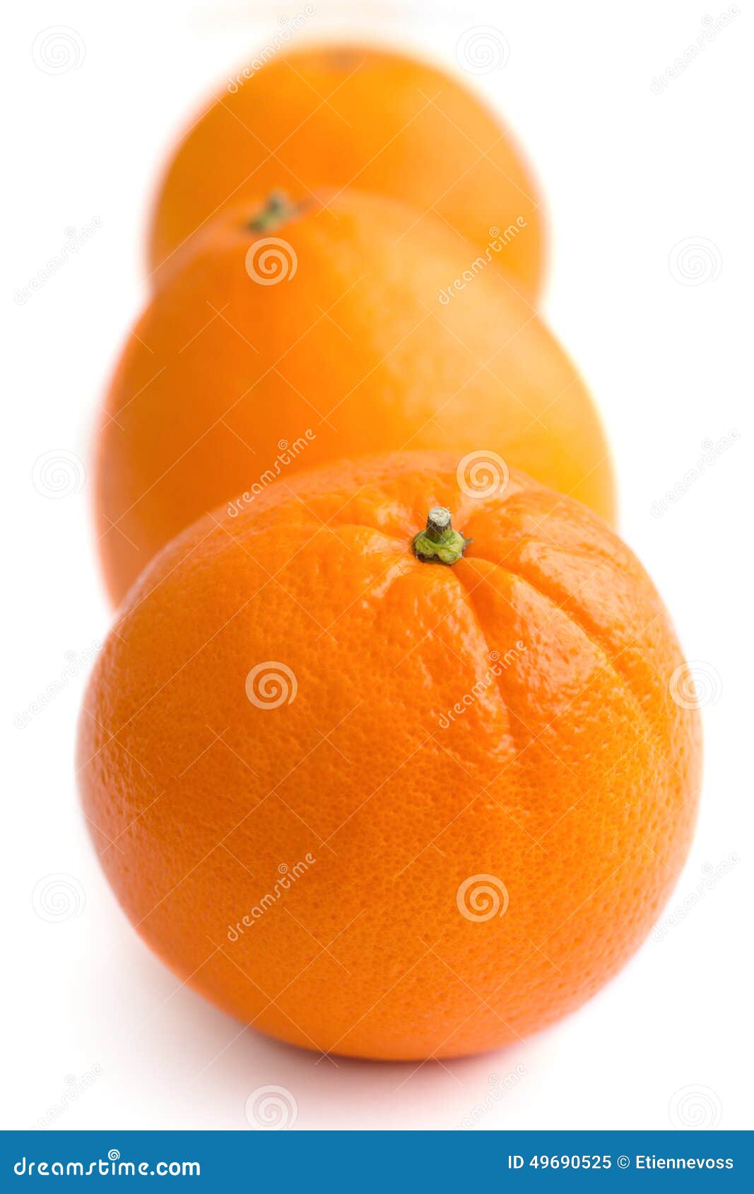 Three Oranges Arranged on White Stock Image - Image of studio, citrus ...